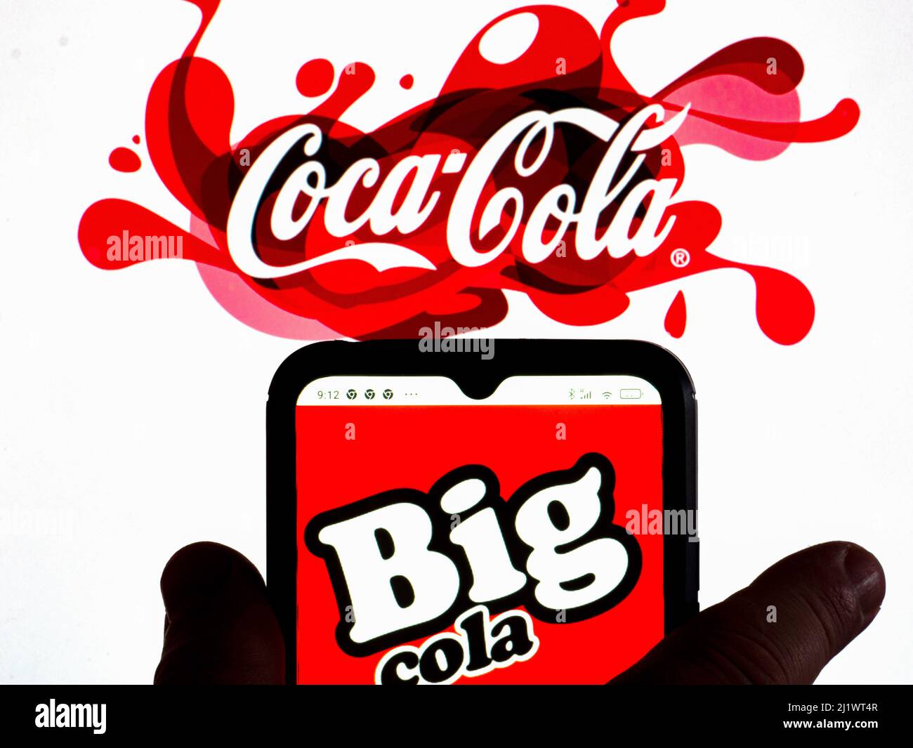 In this photo illustration, the Big Cola drink logo is displayed on a ...