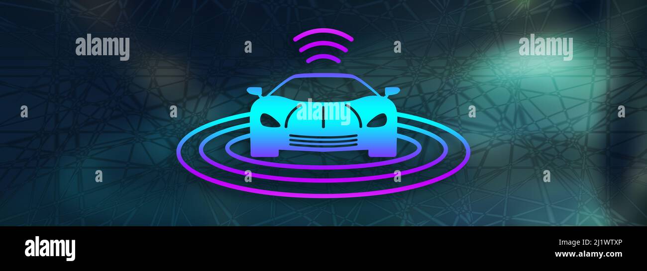 Illustration of an autonomous car concept Stock Photo - Alamy