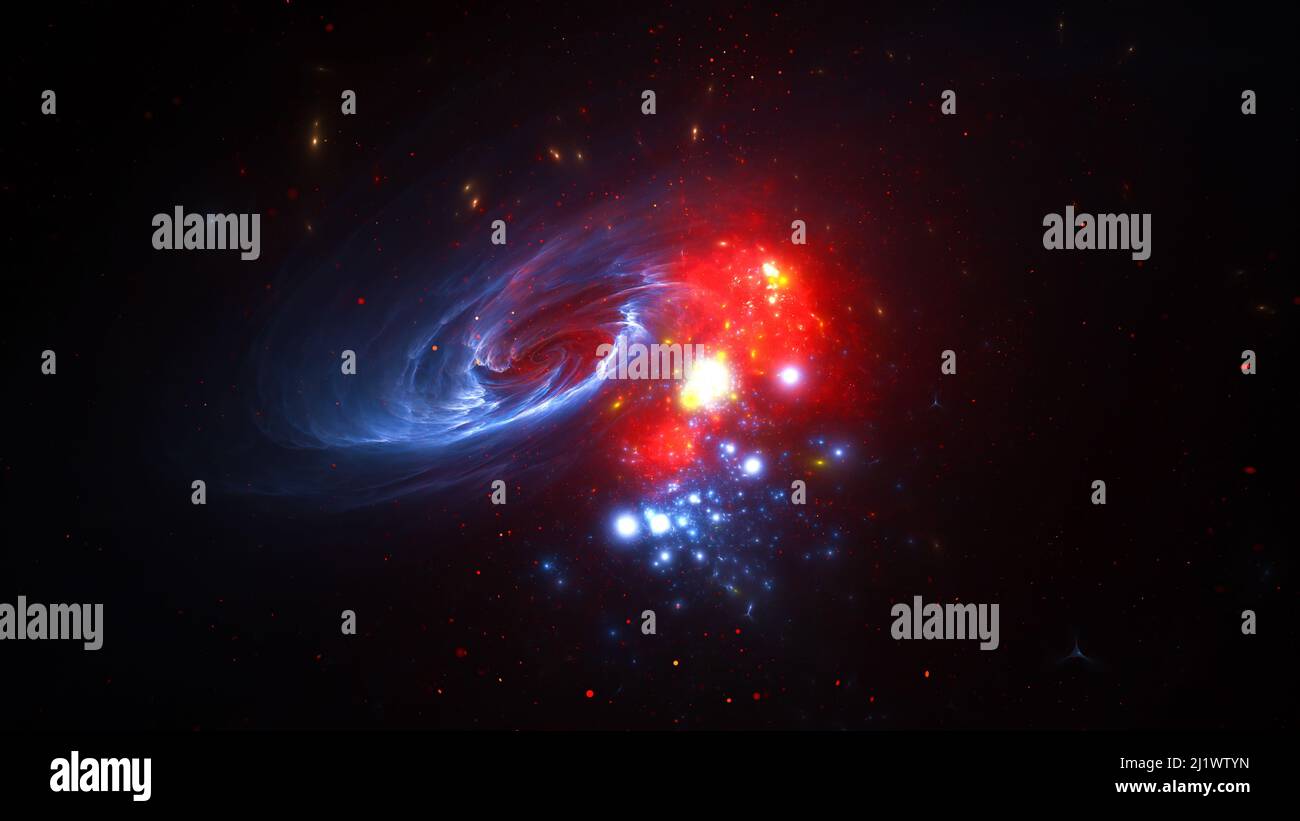 Panorama Space Scene With Planets Stars And Galaxies Banner Template