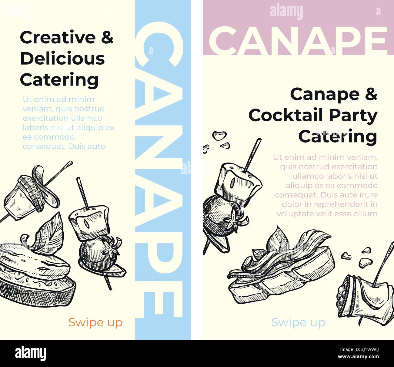 Salad canape appetizer in Stock Vector Images - Alamy