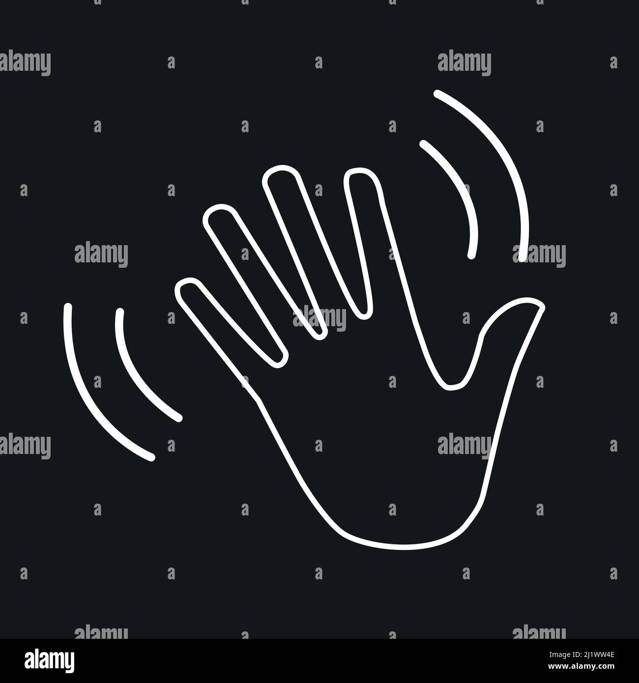 Waving hand gesture vector isolated on black background Stock Vector ...