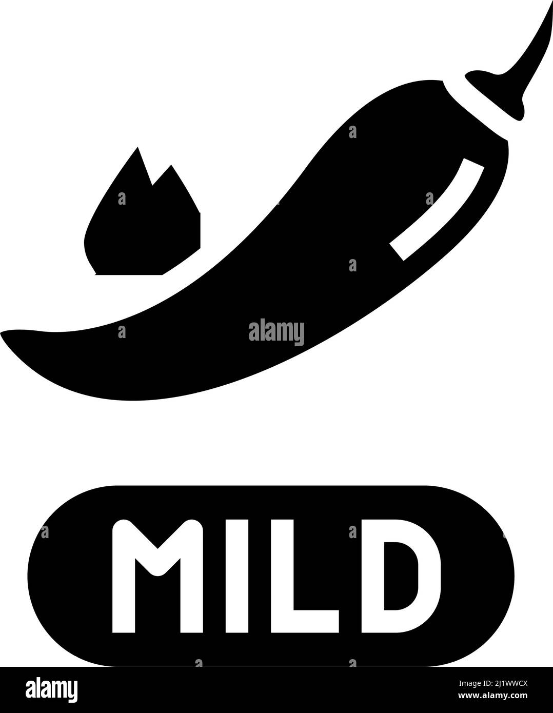 spicy level mild glyph icon vector illustration Stock Vector Image ...