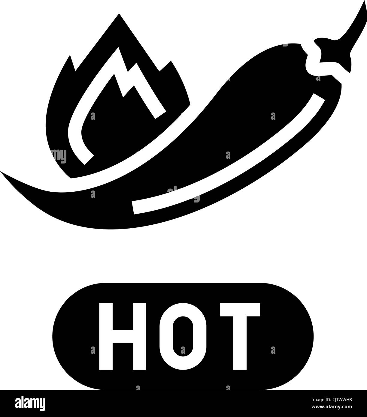 spicy level hot glyph icon vector illustration Stock Vector Image & Art ...
