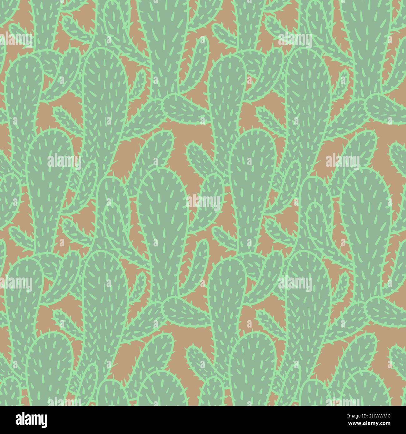 Floral seamless cactus pattern for fabrics and textiles and packaging ...