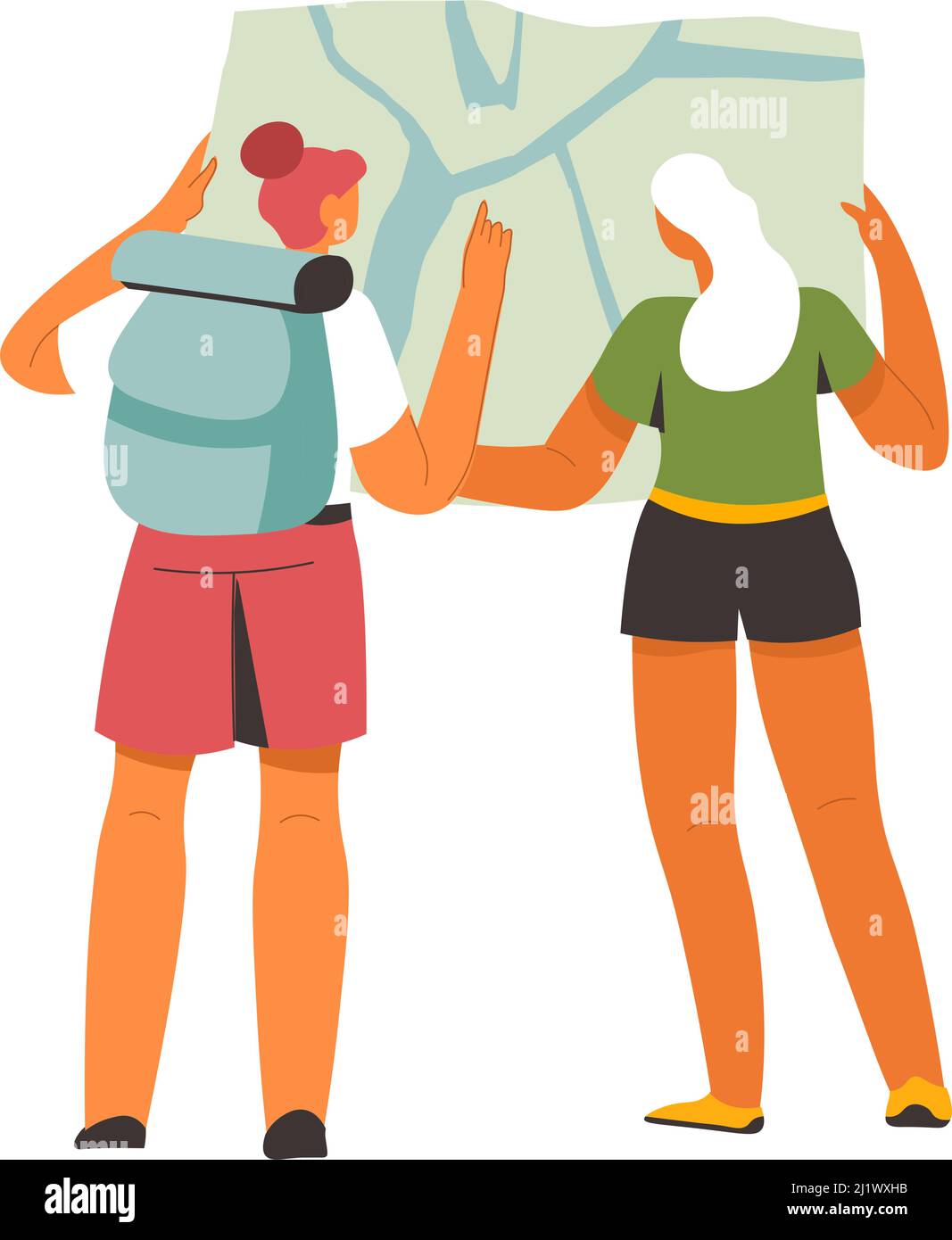 Two people reading map Stock Vector Images - Alamy