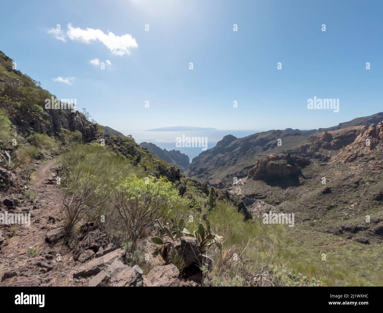 Barranco Seco gorge landscape with steep slopes, Tenerife, Canary ...
