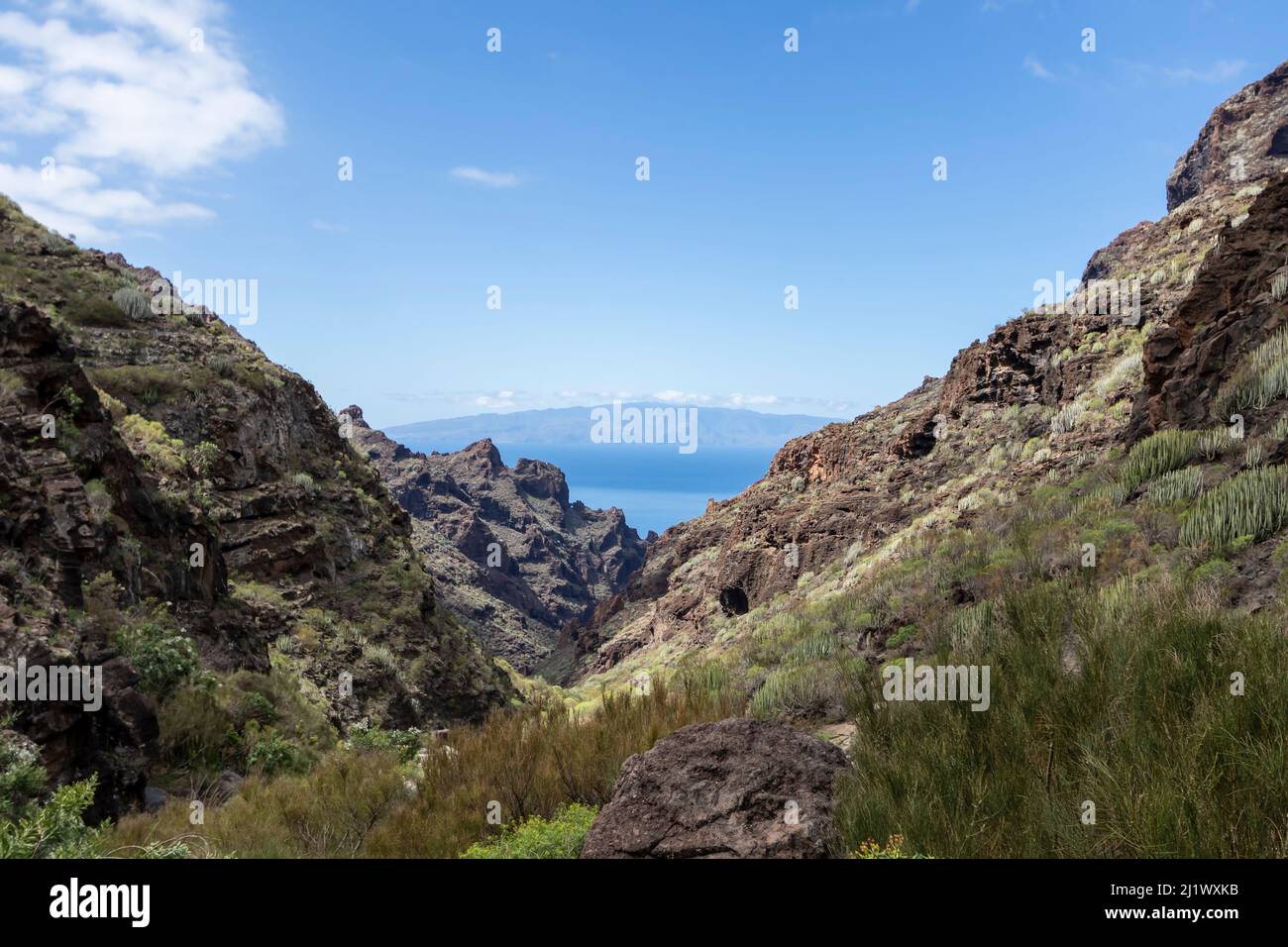 Barranco Seco gorge landscape with steep slopes, Tenerife, Canary ...
