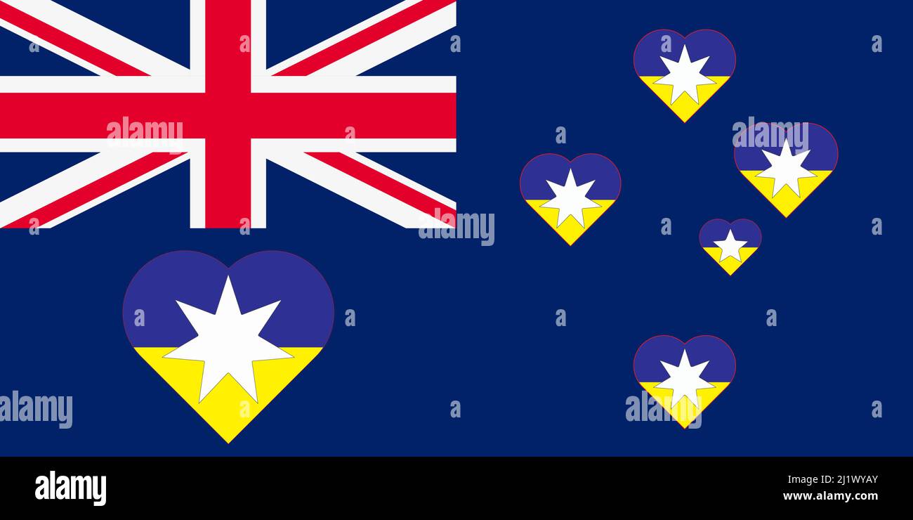 Hearts painted in the colors of the flag of Ukraine on the flag of ...
