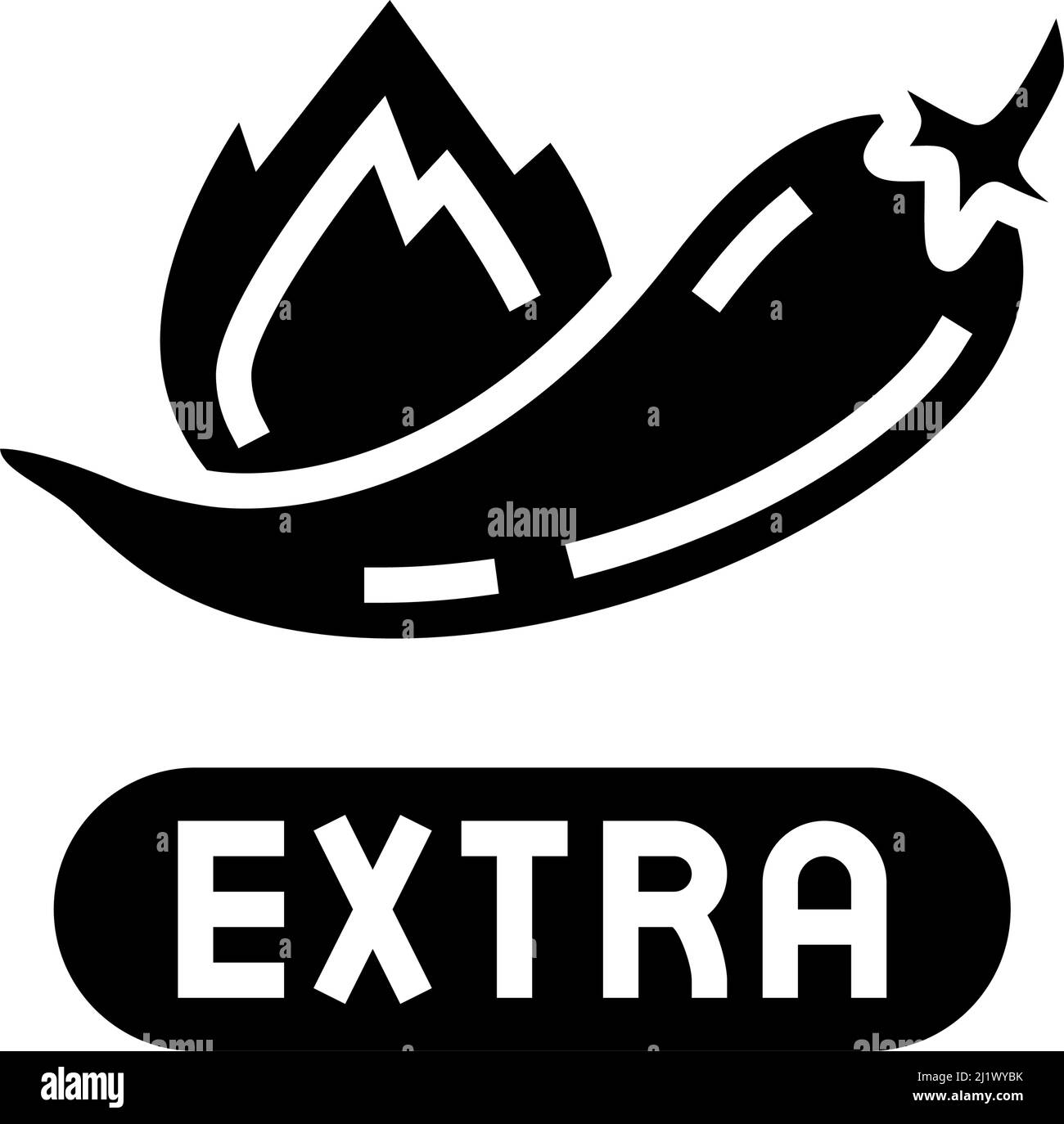 spicy level extra glyph icon vector illustration Stock Vector Image ...