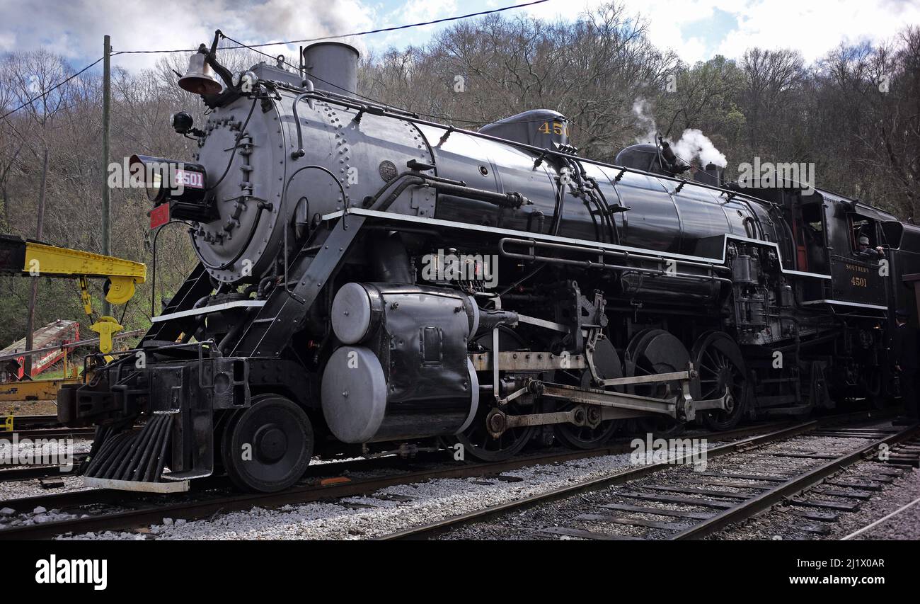 4501 is a preserved Ms class 2-8-2 "Mikado" type steam locomotive at the Tennessee Valley ...