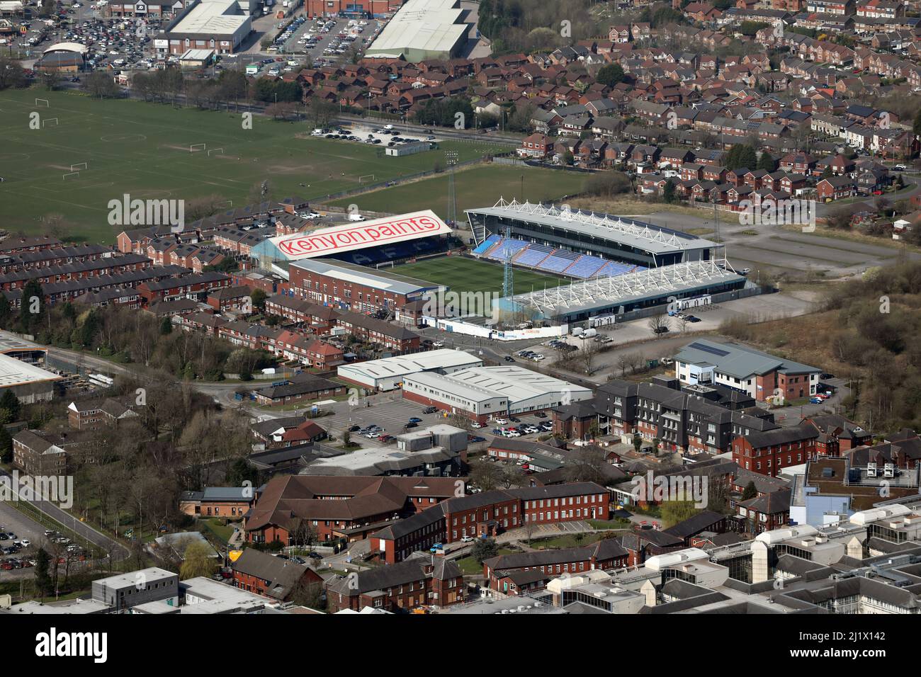 Oldham afc aerial drone hi-res stock photography and images - Alamy