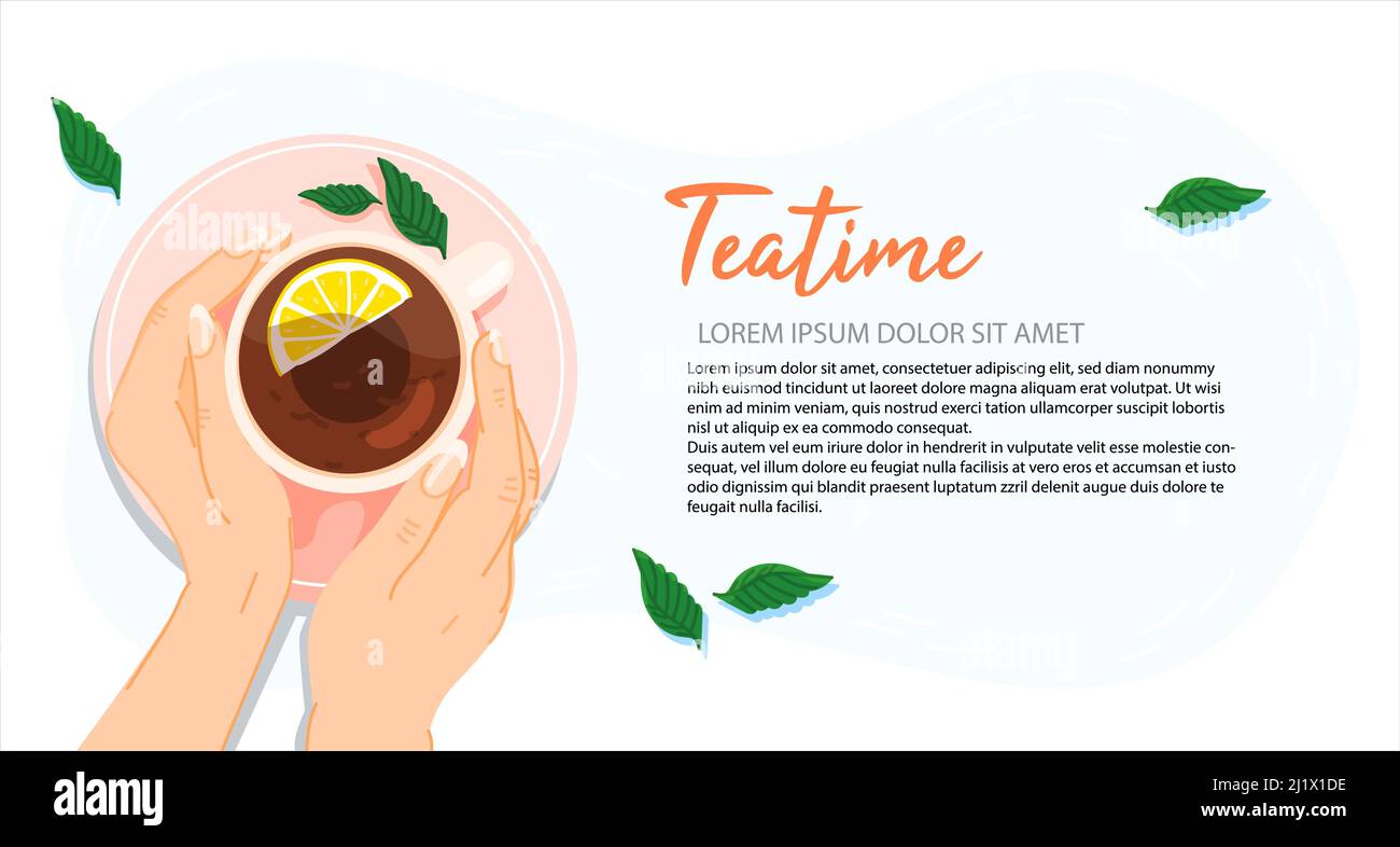 Woman cup tea in hand Stock Vector Images - Alamy