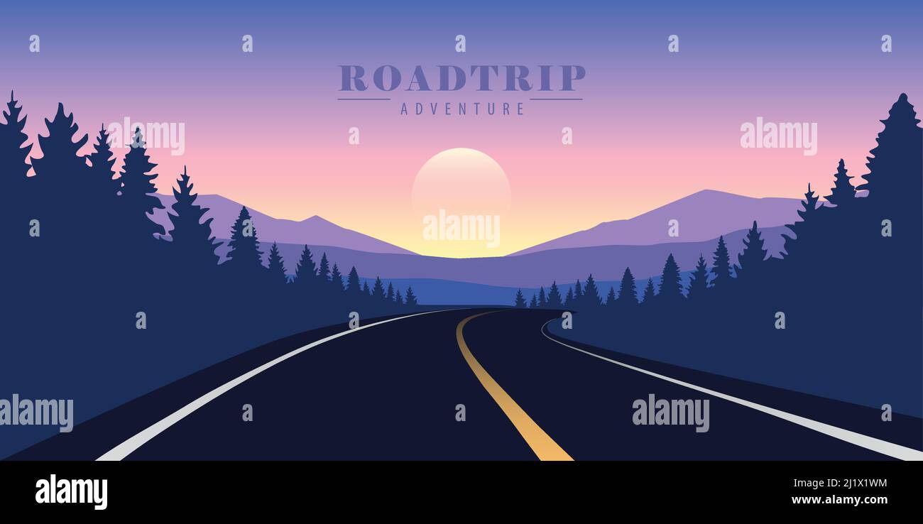 On forest road in Stock Vector Images - Alamy