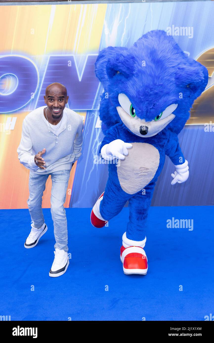 Sir Mo Farah attends the Sonic the Hedgehog 2 Gala screening at ...