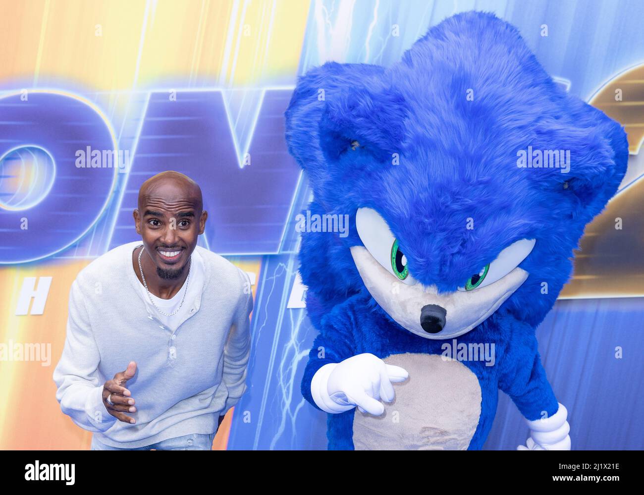 Sir Mo Farah attends the Sonic the Hedgehog 2 Gala screening at ...