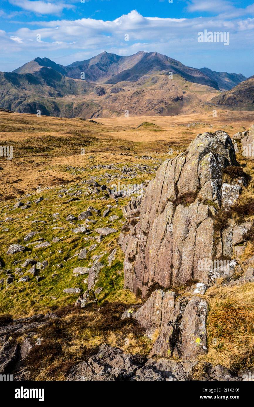 The Snowdon mountain group in Snowdonia, North Wales Stock Photo - Alamy