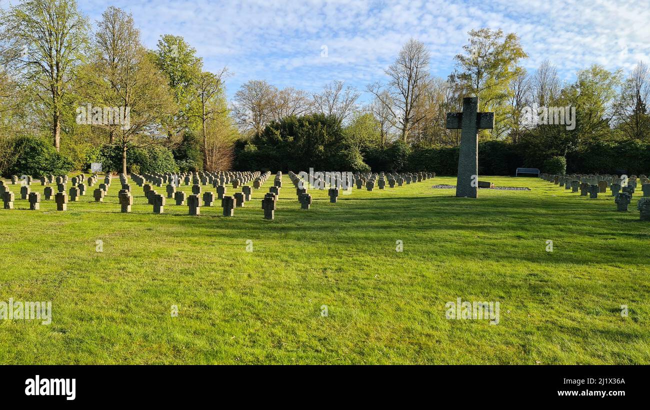 German military cemetery in Belgium. World War I military cemetery ...