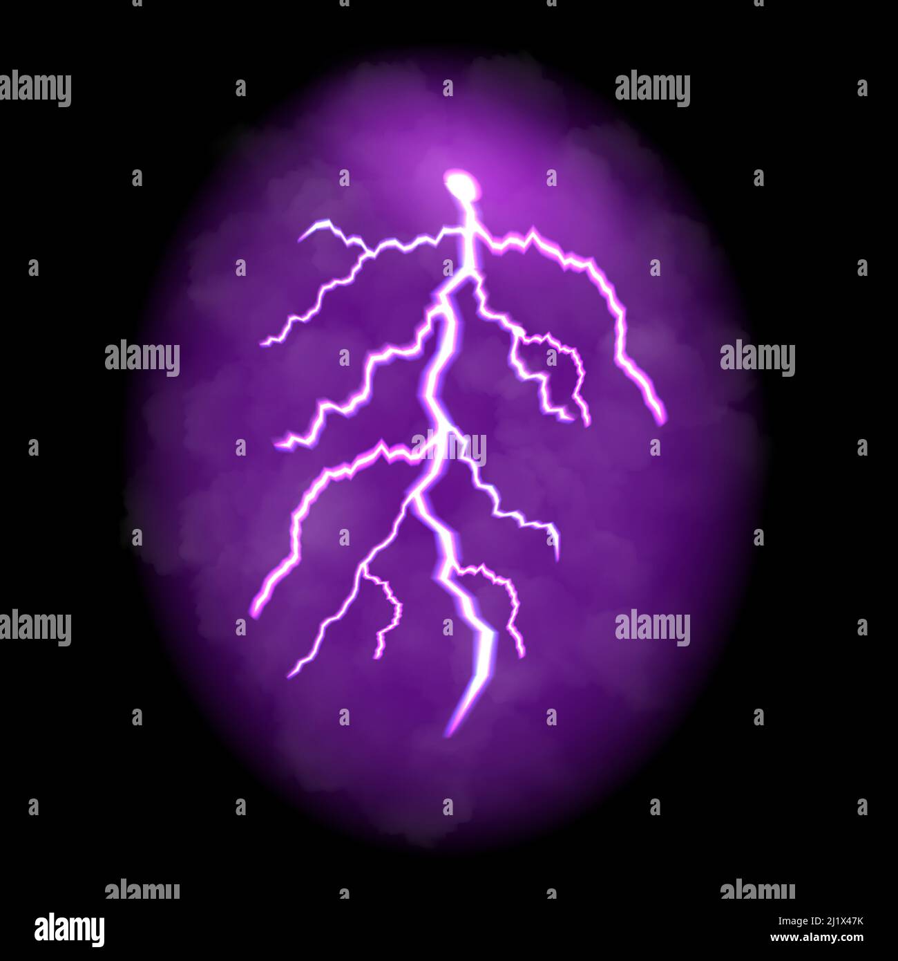 Lightning strike in neon light Stock Vector Image & Art - Alamy