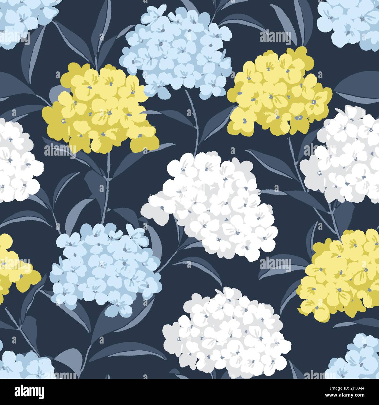 Beautiful Hydrangea flowers pattern seamless Stock Photo - Alamy