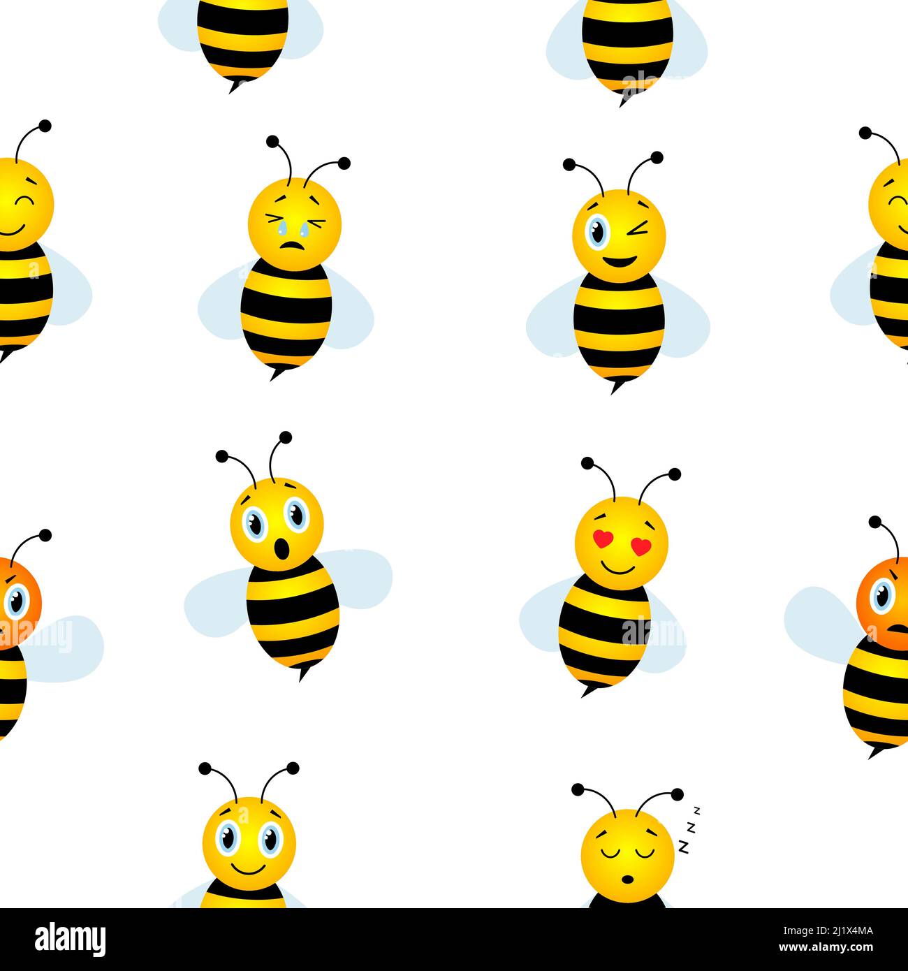 Bees honey vector seamless Stock Vector Images - Alamy