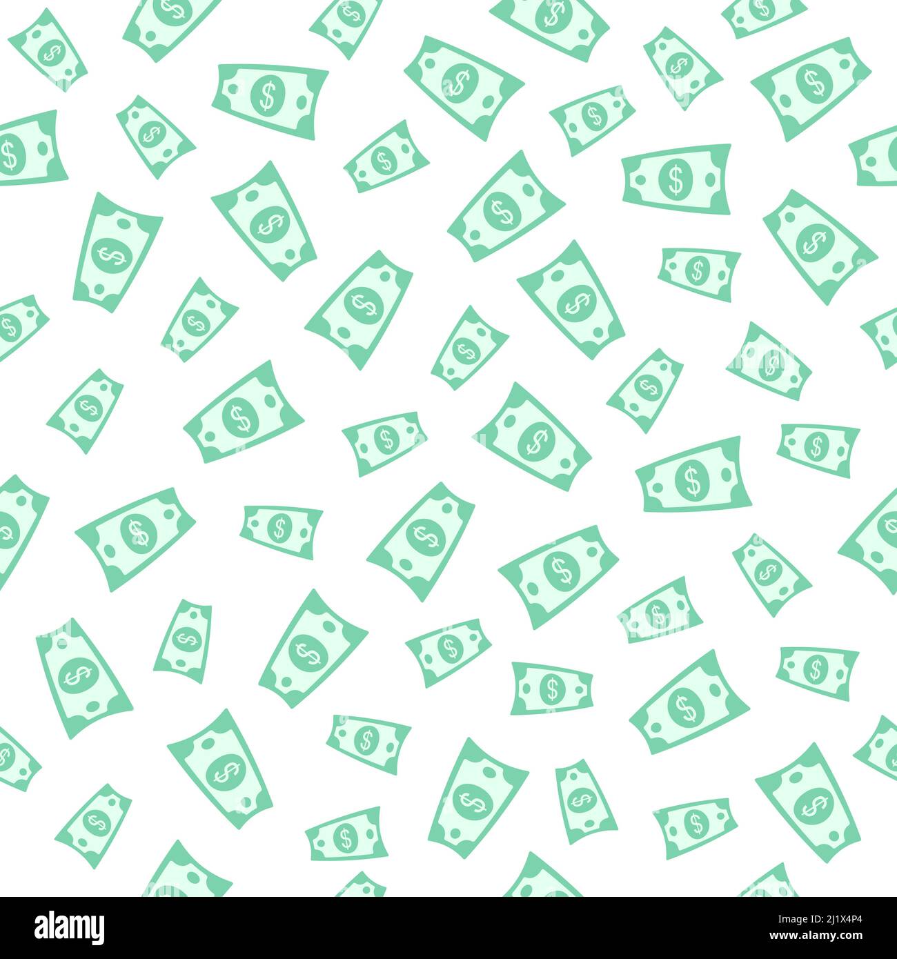 Seamless paper money pattern with flying dollar currency. Vector ...