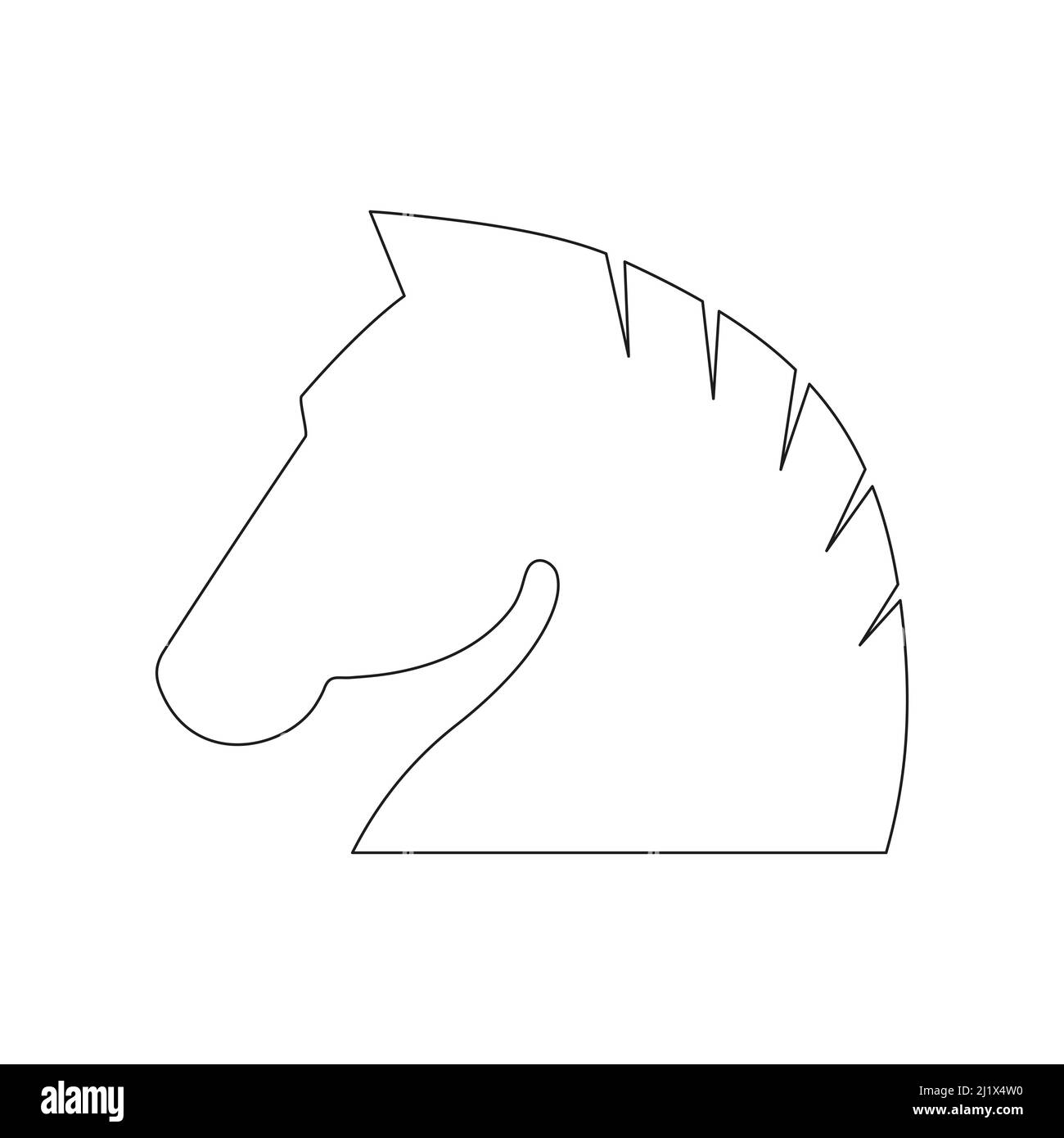 Horse head black line icon. Vector animal line symbol Stock Vector ...