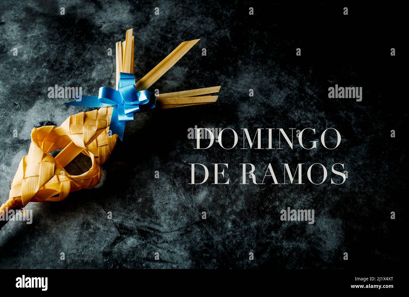 closeup of a traditional Spanish braided palm leaf, typically blessed ...