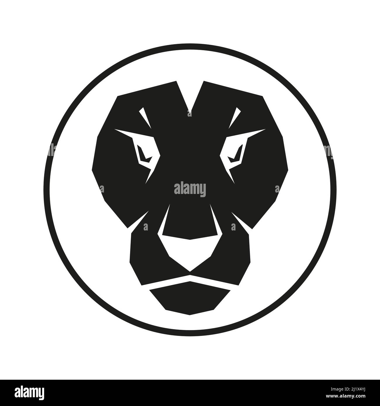 Lion head silhouette. Wild animal black shape. Vector isolated on white ...