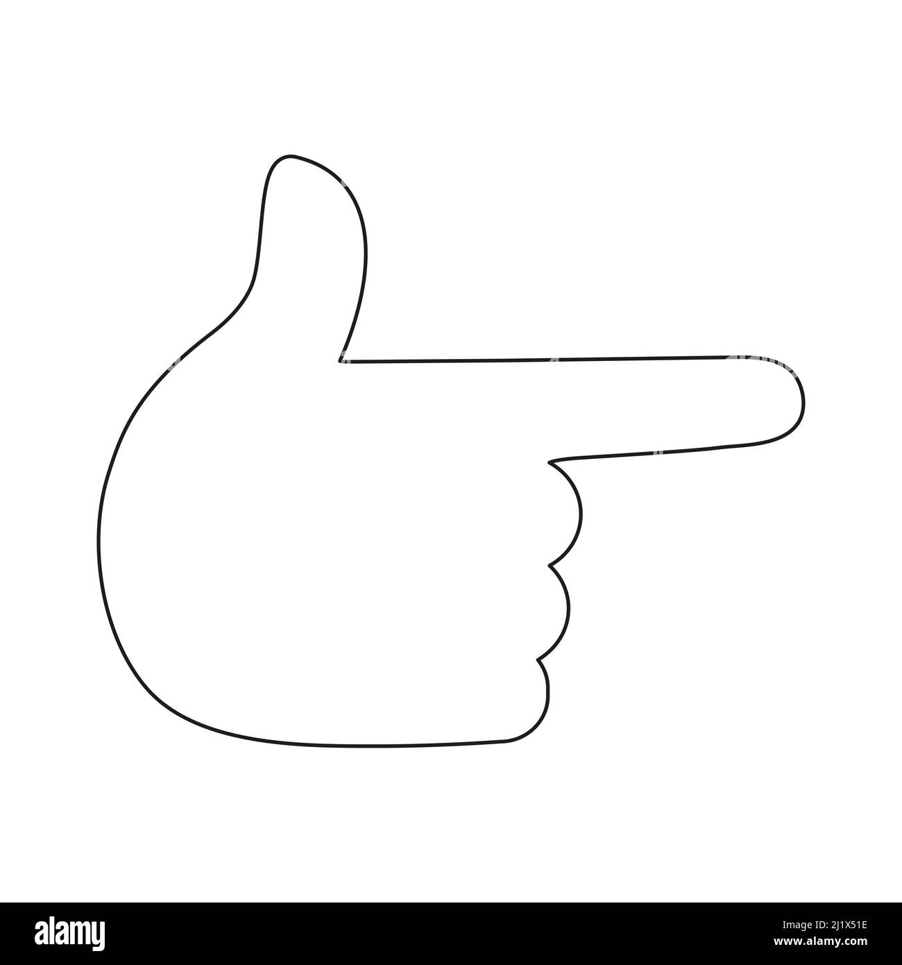 Finger pointer symbol. Hand line icon. Black arm gesture silhouette ...