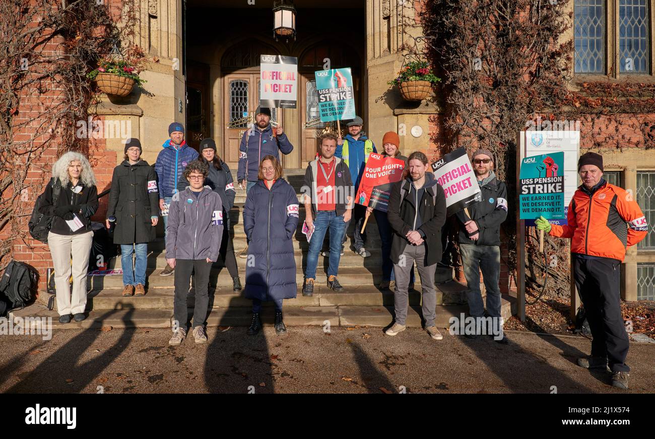University of Sheffield staff face photographers while picketing ...