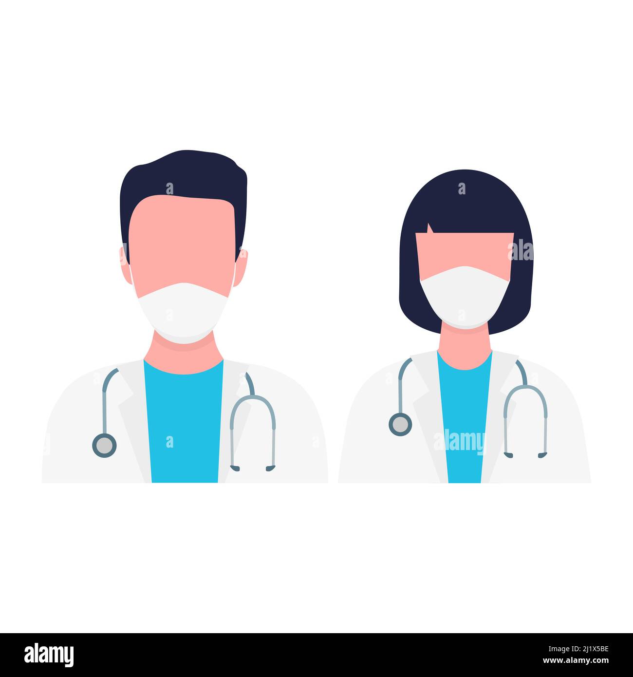 Doctors and nurses characters wearing medical masks. Medicine support ...