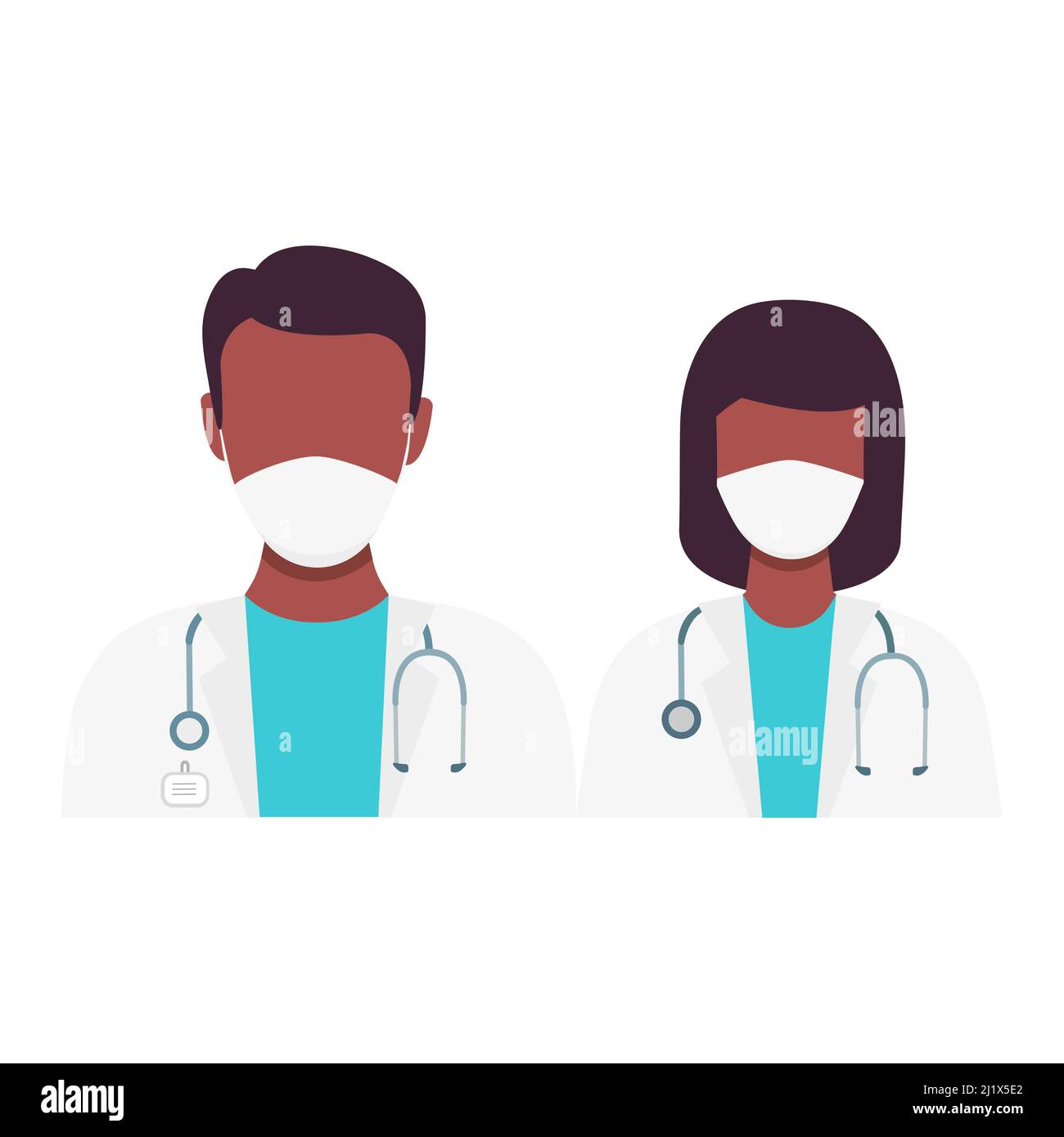 Doctors and nurses characters wearing medical masks. Medicine support ...