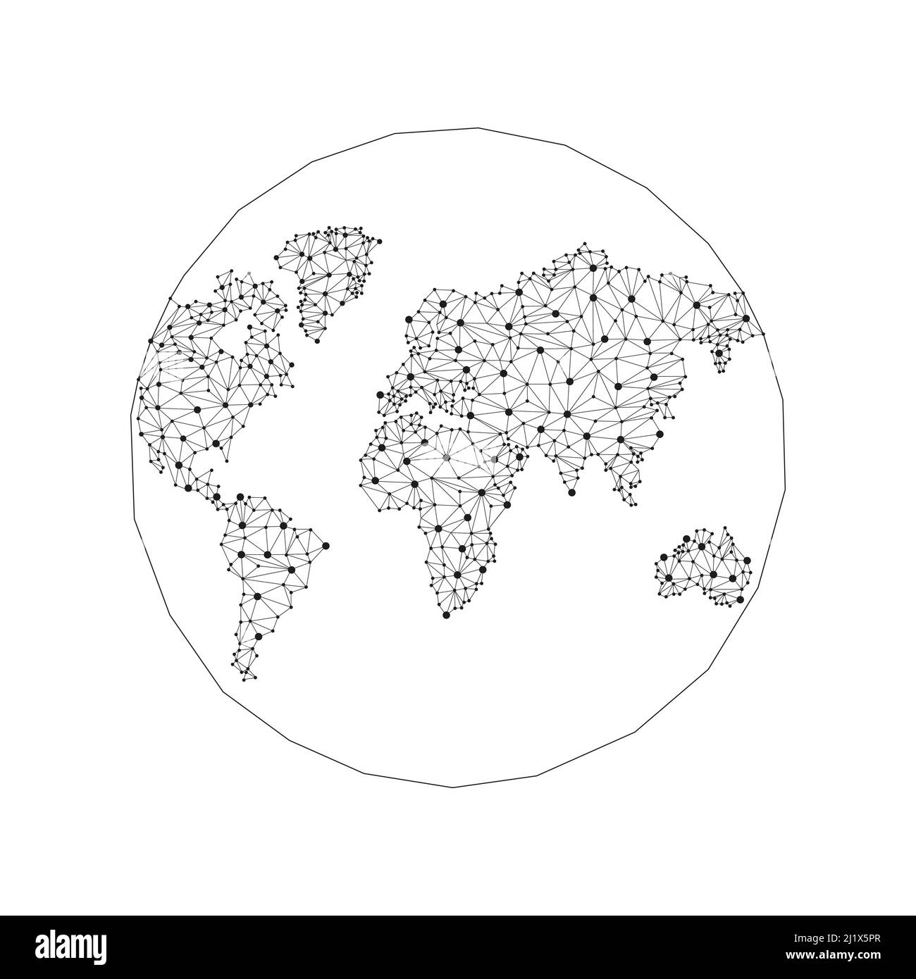 Line drawing world map hi-res stock photography and images - Alamy