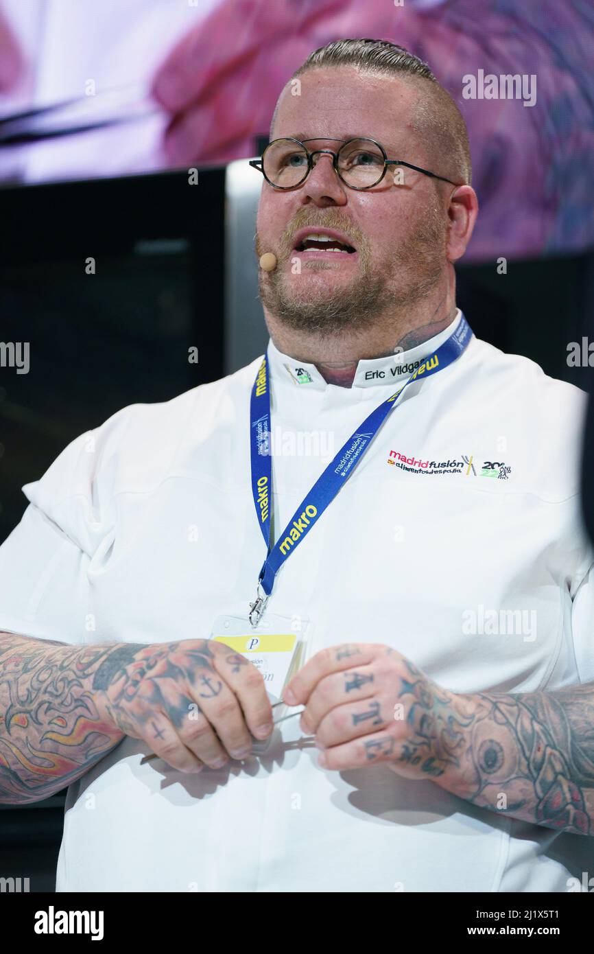 Madrid, Spain. 28th Mar, 2022. Chef Eric Vildgaard, from the Jordaer ...