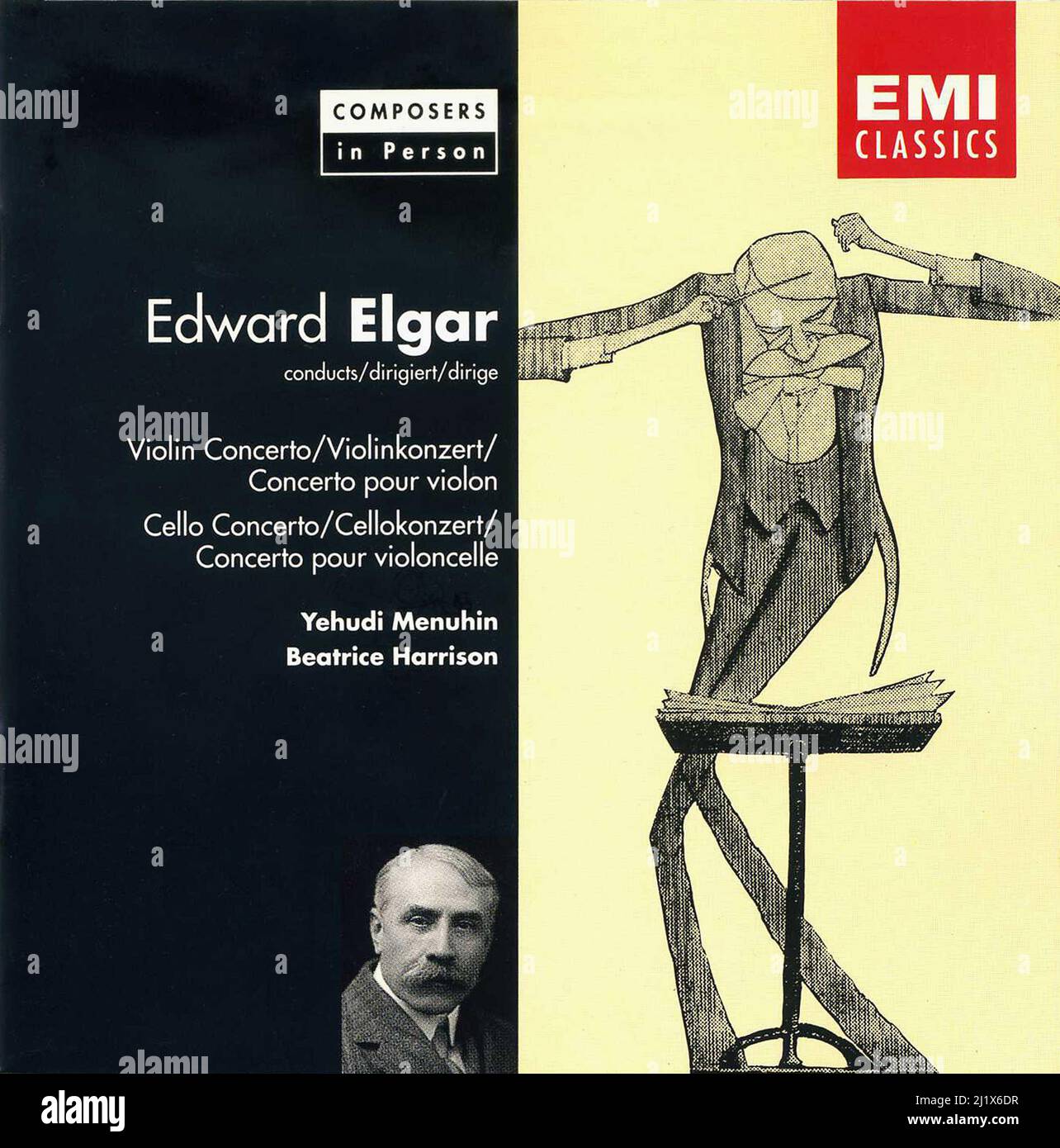 CD album cover. "Violin Concerto and Cello Concerto". Edward Elgar. Yehudi Menuhin. Beatrice ...