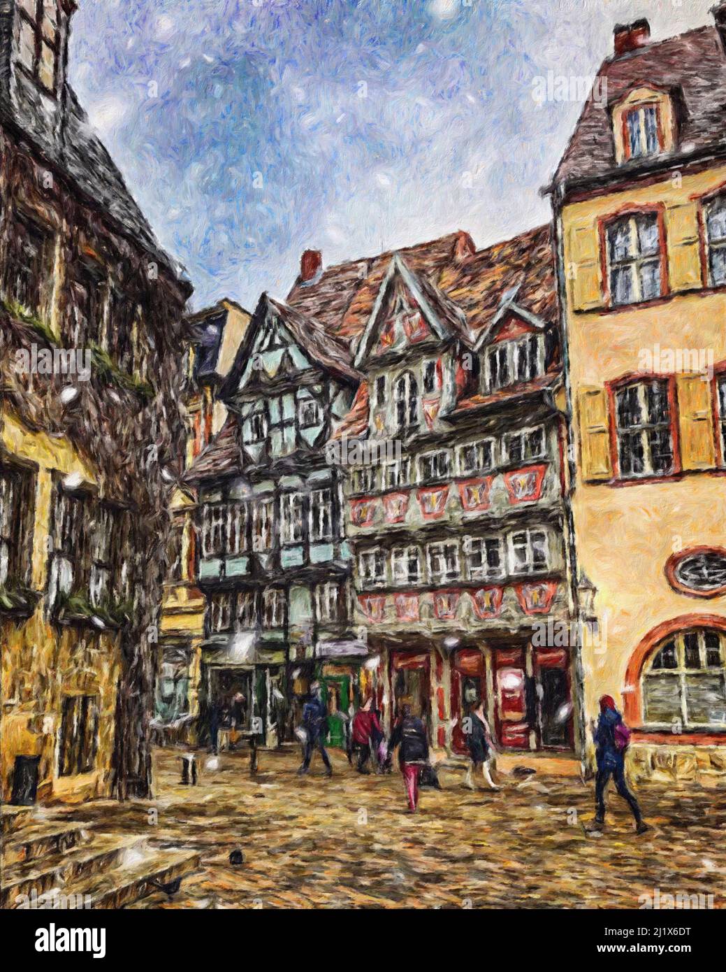 Impressionism painting modern artistic artwork, drawing oil Europe ...