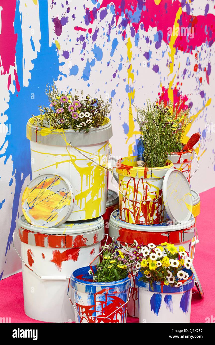Painted buckets hi-res stock photography and images - Alamy
