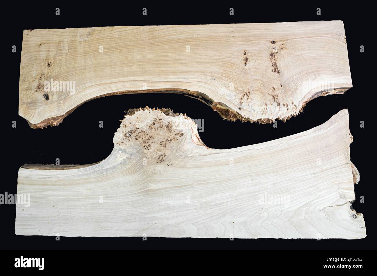 Solid wood blanks for for exclusive custom-made furniture. Slose up of ...