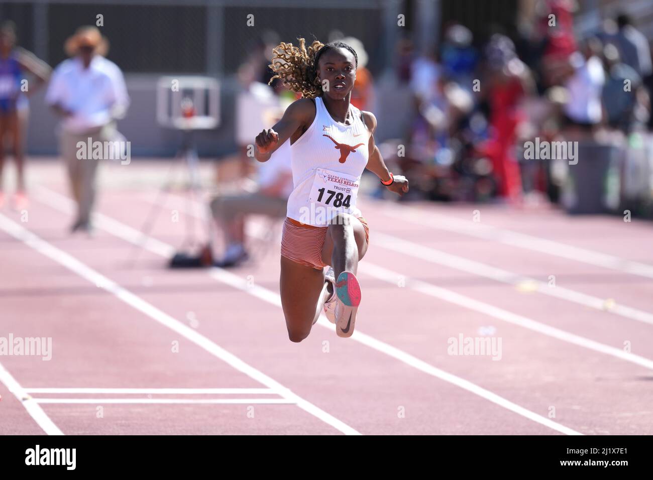 Ackelia Smith of Texas places second in the women's triple jump at 45-6 ...