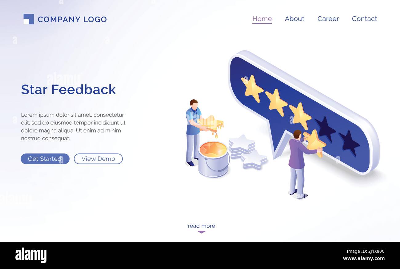 Star feedback model banner. Concept of positive review, rate ...