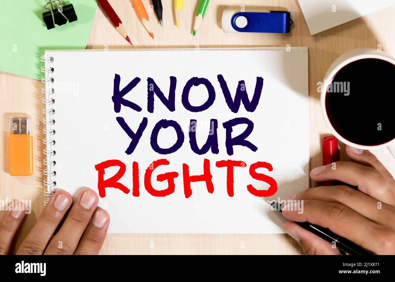 Word text Know your rights on white paper card Stock Photo - Alamy