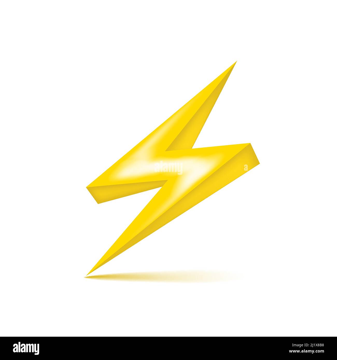 Vector bolt lighting yellow 3d icon. Realistic thunder, symbol of ...