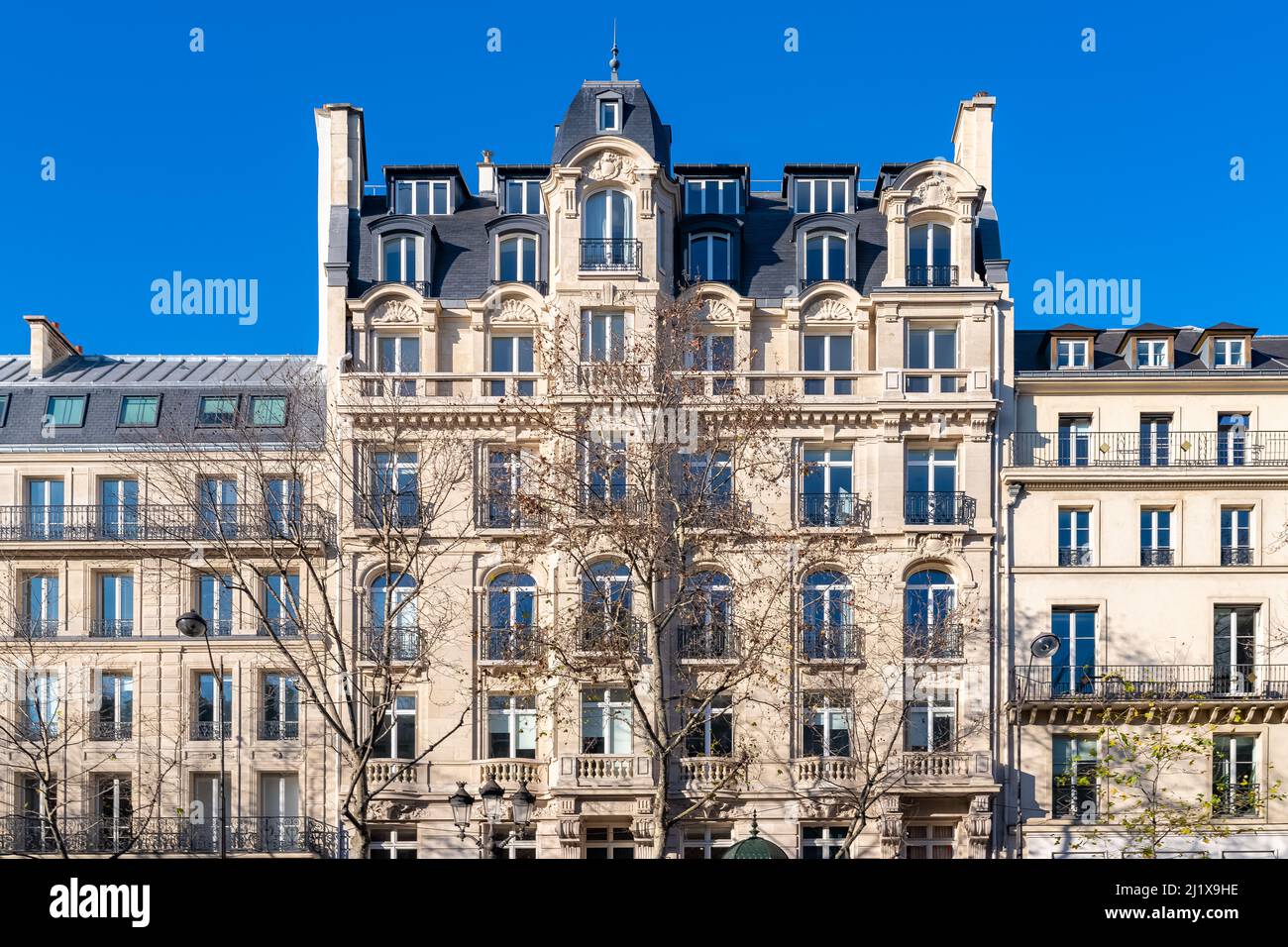 Paris, beautiful building rue Royale, in a luxury district Stock Photo ...