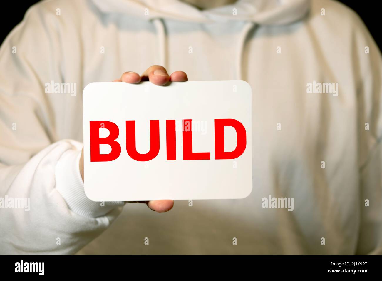 Build Relationships card with colorful background with defocused lights ...