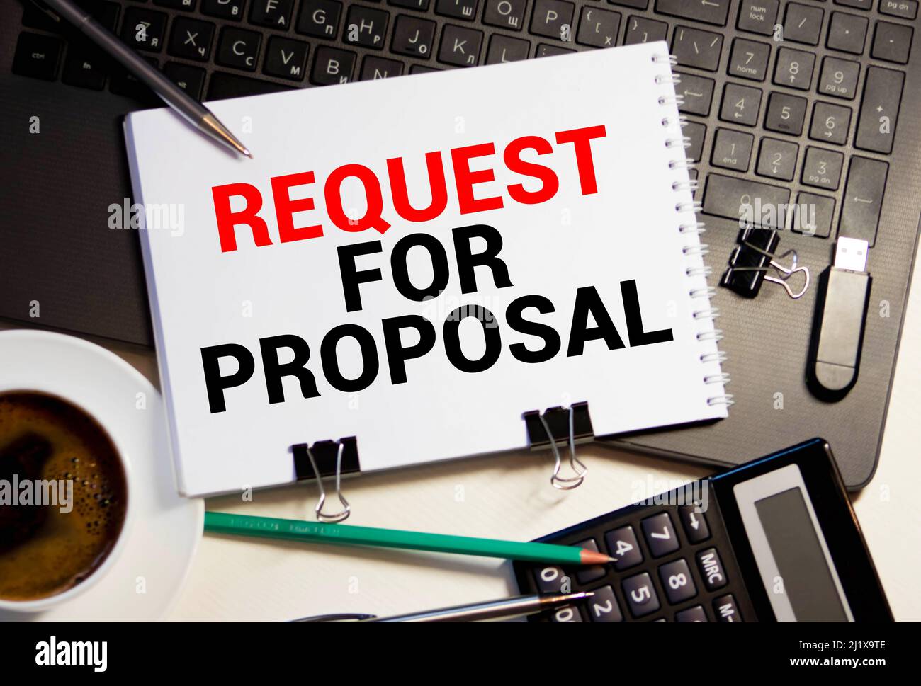 Request for proposal text on brown envelope Stock Photo - Alamy