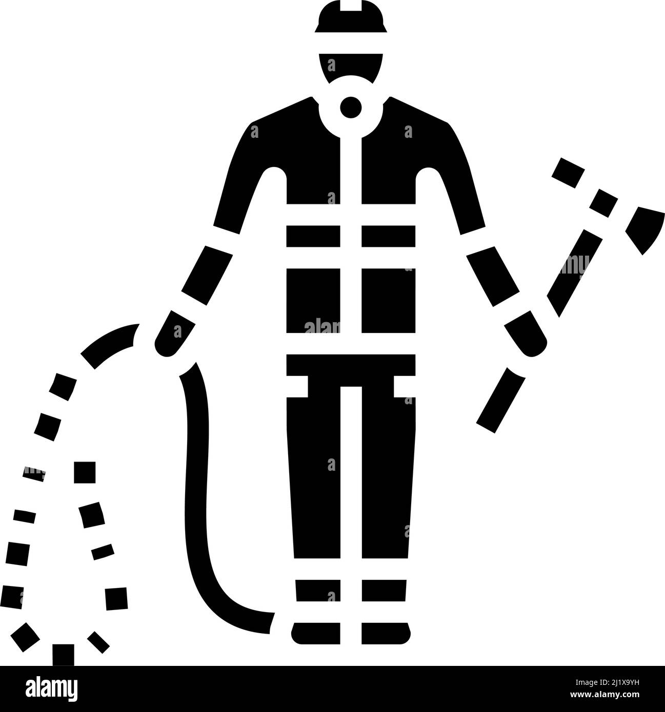 firefighter emergency worker glyph icon vector illustration Stock ...