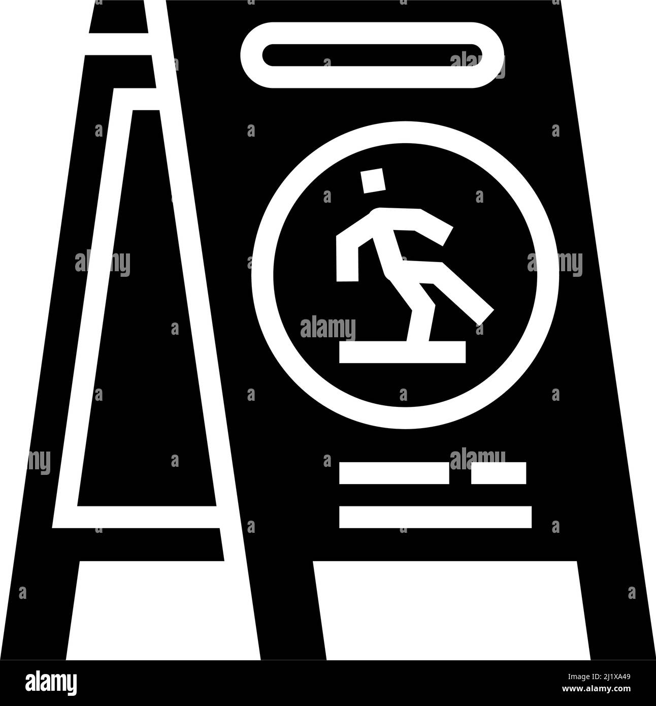 caution wet floor glyph icon vector illustration Stock Vector Image ...