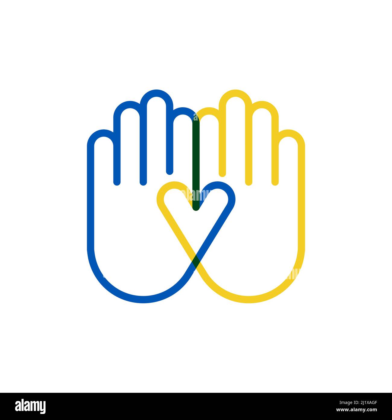 Peace for Ukraine. Outline icon human hand. Concept of love ...