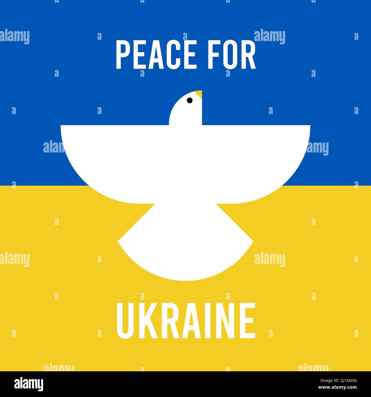 Peace for Ukraine. White dove flying on blue and yellow background ...