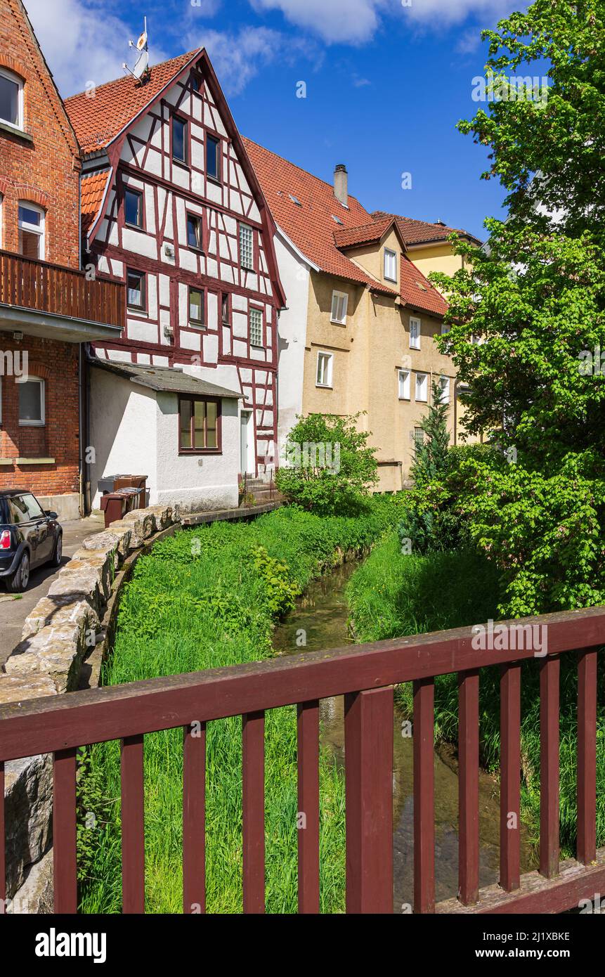 Ebingen, Albstadt, Baden-Württemberg, Germany: Backyard idyll of small ...
